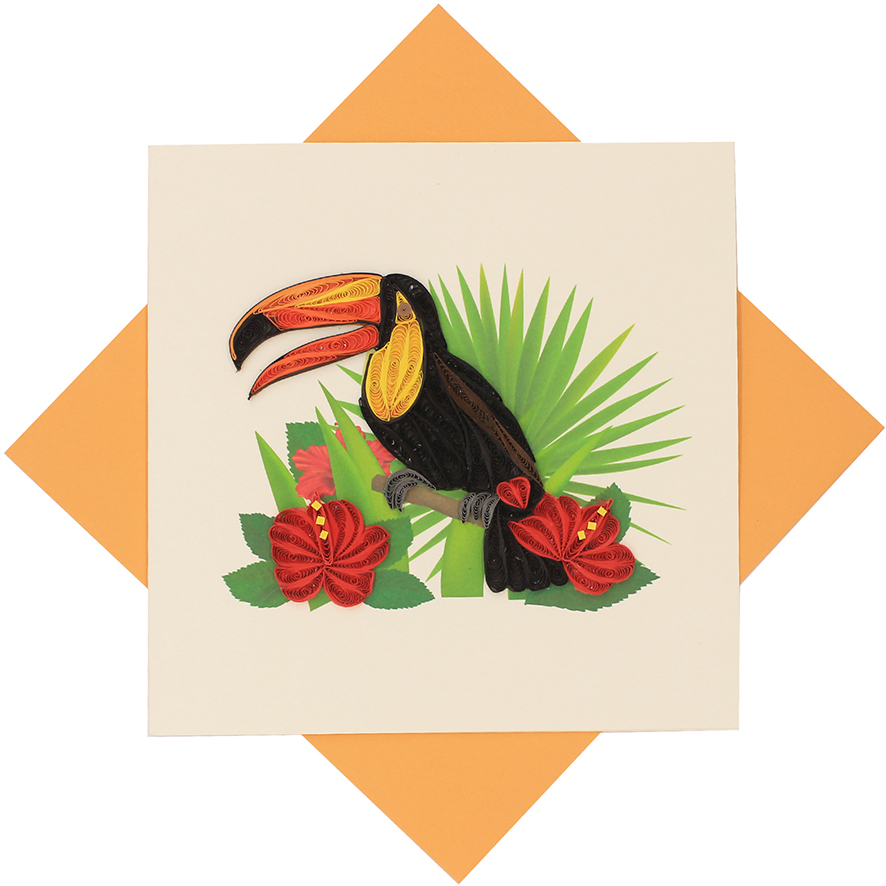 Quilled Toucan Card | Quilling Wildlife Greeting Card