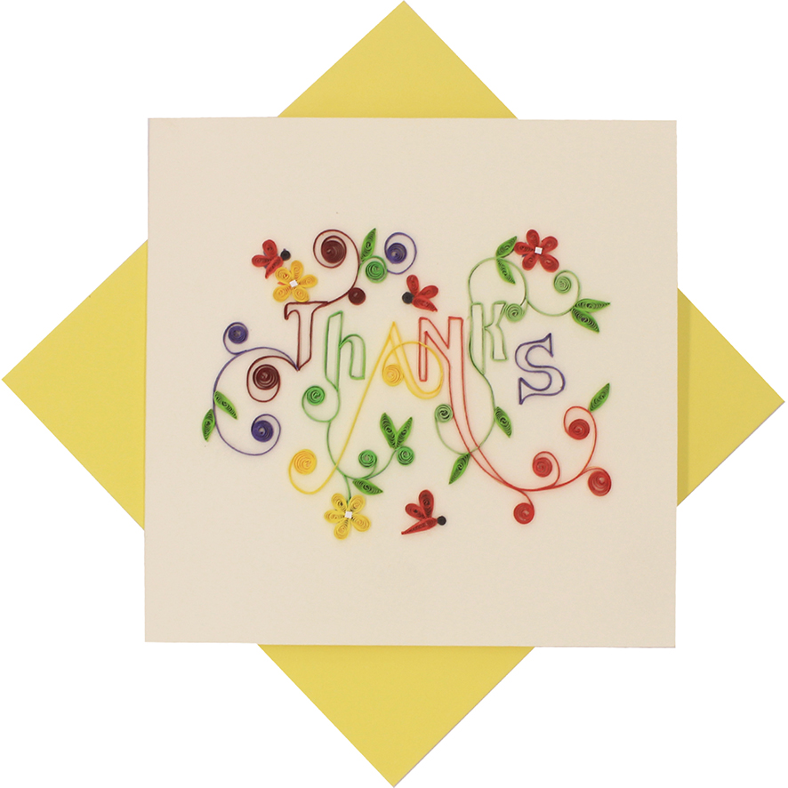 Quilled Thanks Greeting Card | Quilling Greeting Cards